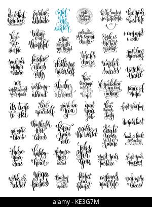 set of 50 hand lettering inscriptions text to summer holiday design ...