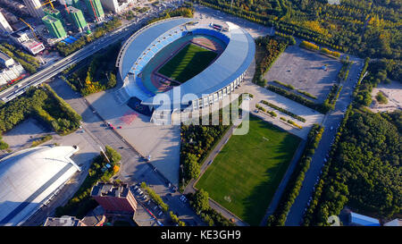 Shenyang, China. 18th Oct, 2017. Aerial photography of Tiexi Stadium in ...