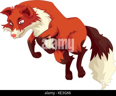 Cute red fox jumping. Cartoon animal character design. Forest animal ...