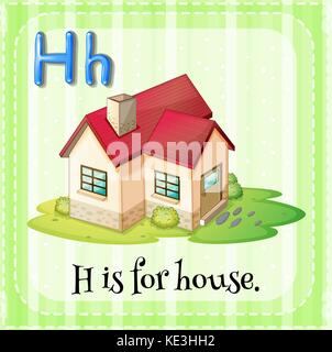 Flashcard letter H is for house illustration Stock Vector Image & Art ...