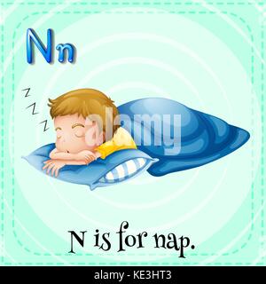 Flashcard letter S is for sleeping illustration Stock Vector Image ...