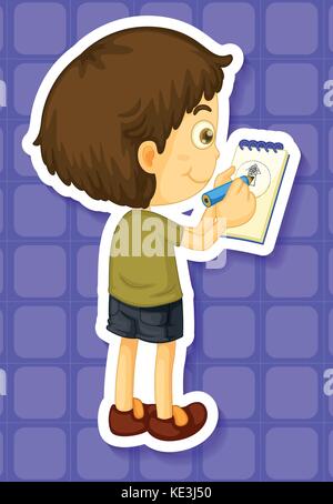 cartoon boy taking notes Stock Vector Image & Art - Alamy