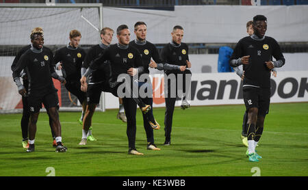 FC Fastav Zlin players attend a training session prior to the 3rd round ...
