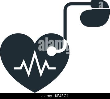 Artificial cardiac pacemaker icon with pulse tracing Stock Vector Image ...