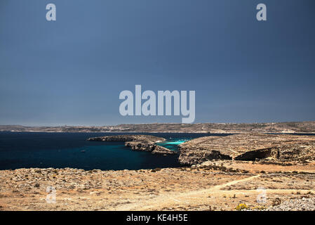 The beautiful view from top of the Sta Maria Tower in Comino. One can ...