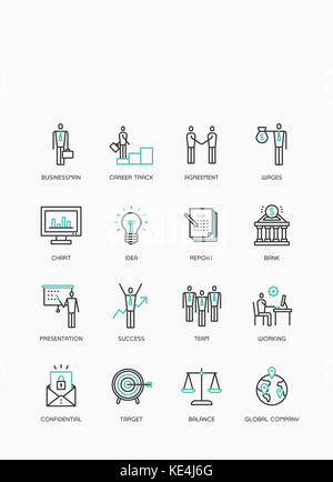 Various icons related to business and work Stock Photo - Alamy