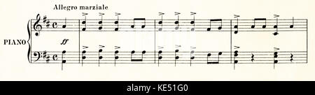 Music notation - Allegro marziale tempo, 2/4 time signature, notes ...