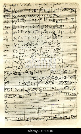 Johann Sebastian Bach 's handwritten manuscript score for his motet ...