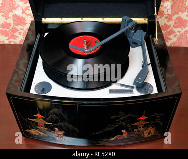 Pye electric 3 speed record player made in 1954. Box hand decorated in ...