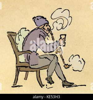 E.T.A. Hoffmann self-portrait. German novelist, critic, conductor and ...