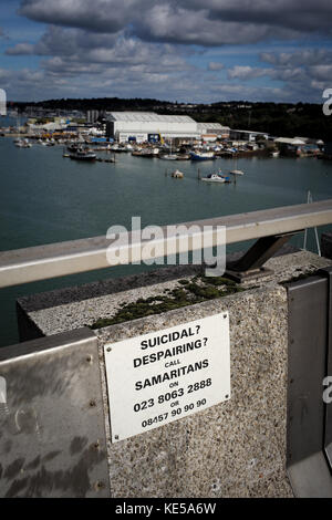 Samaritans sign on Itchen Bridge in Southampton Hampshire offering a ...