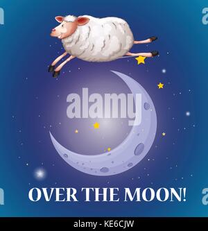 Idiom over the moon Stock Vector Image & Art - Alamy