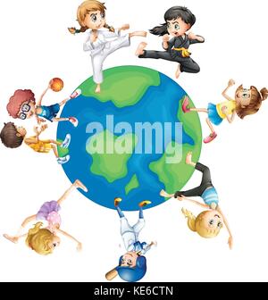 Different kind of sports around the world illustration Stock Vector ...
