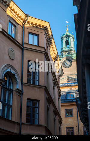 Clock Tower Storykyrkan Cathedral Gamla Stan Stockholm Sweden Stock ...