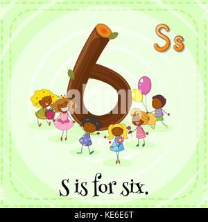 Flashcard letter S is for six Stock Vector Image & Art - Alamy