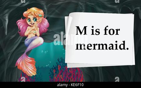 Flashcard letter M is for mermaid illustration Stock Vector Image & Art ...