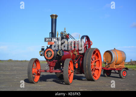 Chimney of a Burrell steam traction engine showing copper cap with ...