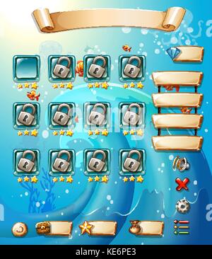 Underwater landscape. Sea game level featuring mesmerizing coral reefs ...