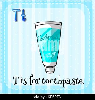 Flashcard letter T is for toothpaste illustration Stock Vector Image ...