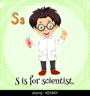 Flashcard letter E is for experiment illustration Stock Vector Image ...
