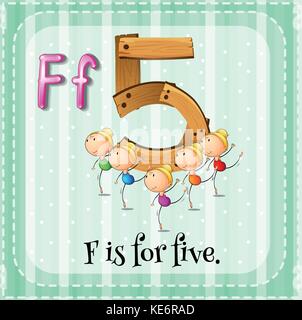 Flashcard letter F is for five Stock Vector Image & Art - Alamy