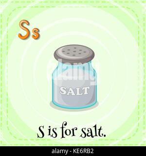 Flashcard letter S is for salt illustration Stock Vector Image & Art ...