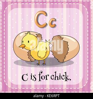 Chick. C letter. Cute children animal alphabet in vector. Funny cartoon ...