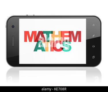 Education concept: Smartphone with Mathematics on display Stock Photo ...