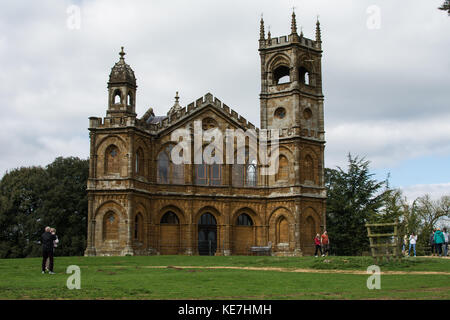 The Gothic Temple of Stowe House in the formal gardens of the English ...