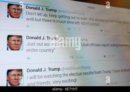 Trump Twitter page viewed on a tablet Stock Photo - Alamy