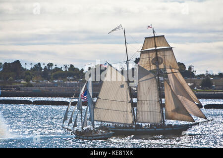 Tall Sailing Ships Amazing Grace and Californian under full sail on San ...