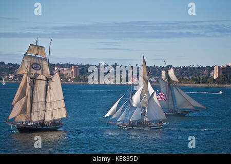 Tall Sailing Ships Californian and Amazing Grace under full sail on San ...