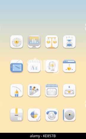 Icon set of various mobile apps Stock Photo - Alamy