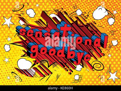 Goodbye - Comic book style phrase on abstract background Stock Vector ...