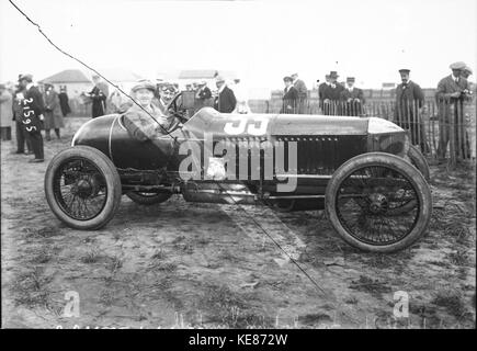 Percy Lambert in his Vauxhall at the 1912 French Grand Prix at Dieppe ...