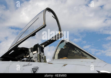 Modern US Air Force jet open cockpit Stock Photo - Alamy