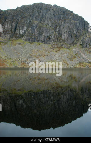 Jack's Rake - scramble up Pavey Ark, reflected in Stickle Tarn, Lake ...
