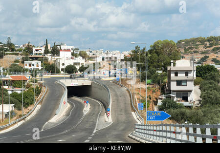 Greek Highway and road sign to Athens Stock Photo - Alamy