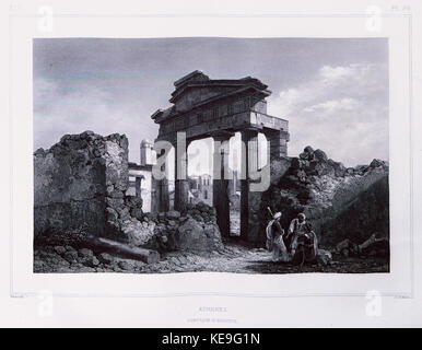 This artwork, 'Athènes Portique d'Auguste' by Guillaume Abel Blouet ...