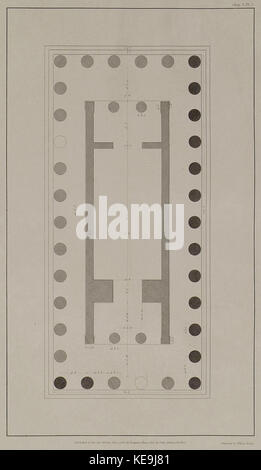 The 1807 plan of the Temple of Juno Lucina, created by William Wilkins ...