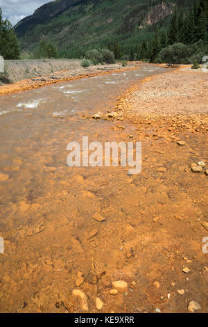 Mine tailings and runoff stream from open pit copper mining Miami ...