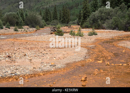 Mine tailings and runoff stream from open pit copper mining Miami ...