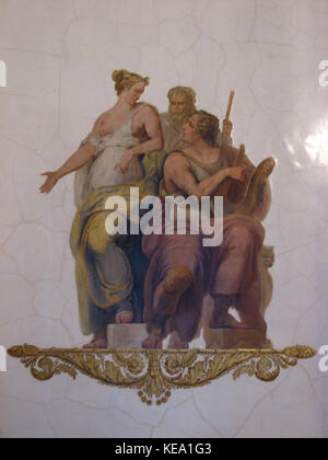 This fresco depicts scenes from the Homeric epics, likely showcasing ...