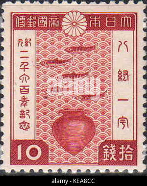 2600th year of Japanese Imperial Calendar stamp of 20sen Stock Photo ...