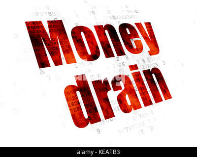 Banking concept: Money Drain on Digital Paper background Stock Photo ...