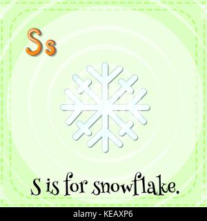 Flashcard letter S is for snowflake illustration Stock Vector Image ...