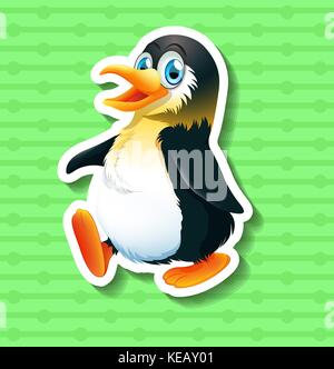A cartoon illustration of a cute walking penguin isolated on a white ...