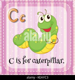 Caterpillar. C letter. Cute children animal alphabet in vector. Funny ...