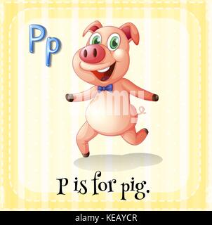 Flashcard letter P is for pig Stock Vector Image & Art - Alamy