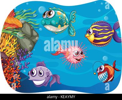 vector illustration of sea monsters cartoon Stock Vector Image & Art ...